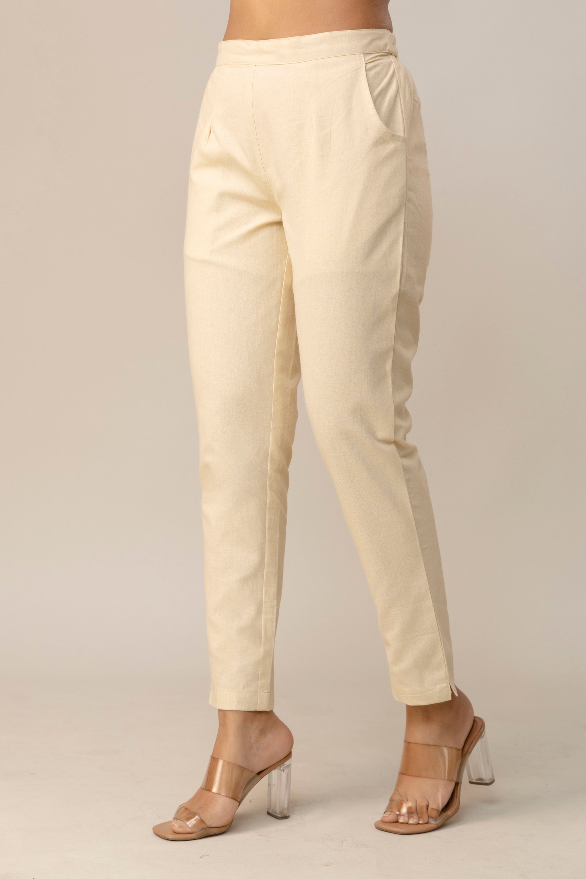 Sassy Beige Cotton Pants – Swag Sanskriti